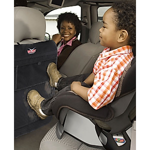 AutoMuko Kick Mats With Organizer - Premium Thick Waterproof Quality Seat Back Protectors - Extra Long Size with Adjustable Straps - Car Seat Back Protectors (2 Pack) 1 Year Limited Warranty