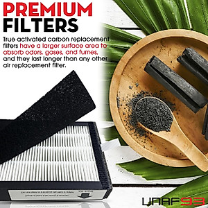 VNAF93 2 Sets T500 True HEPA Filter And Carbon Pre Filter Replaces TF-60 / TF60-MP TF60 Filter Compatible With Alen T500 Tower Air Purifier