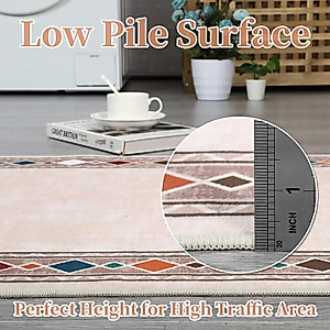 Fashionwu Area Rug 9x12 Non Slip Modern Rug Thin Machine Washable Rug No Shedding Large Rug with Low Pile for Living Room, Bedroom, Dining Room, Beige