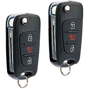 fits 2012-2014 Kia Rio / 2010-2013 Kia Soul Flip Key Fob Remote Case Shell (NYOSEKSAM11ATX), Set of 2