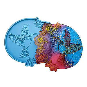 Crystal Agate Coaster Molds Resin Silicone Tray Molds Jewelry Cup Casting Mold for Epoxy Resin DIY Resin Serving Board for Home Decoration