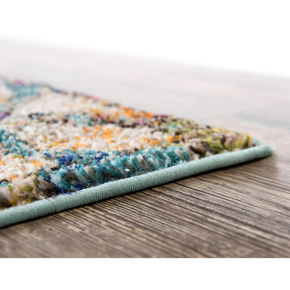 Unique Loom Vita Collection Traditional Over-Dyed Saturated Floral Medallions Area Rug (3' 3 x 5' 3 Rectangular, Turquoise/Ivory)