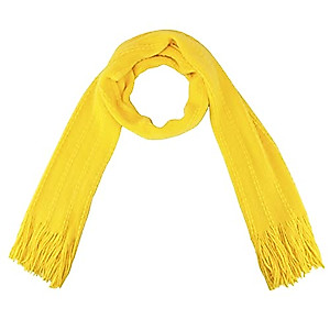 BRUCERIVER Women's Knit Scarf & Glove Set Touchscreen Function Cashmere Feel Cable Design (Lemon Yellow)