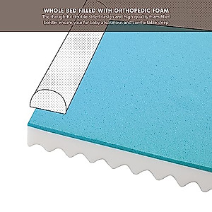 Codi Large Memory Foam Layer Dog Bed, Washable Orthopedic Dogs Beds Couch with Removable Zipper Cover, Waterproof Pet Sofa with U-Shape Bolster, Khaki, 91x68x(7.5+8.9) cm