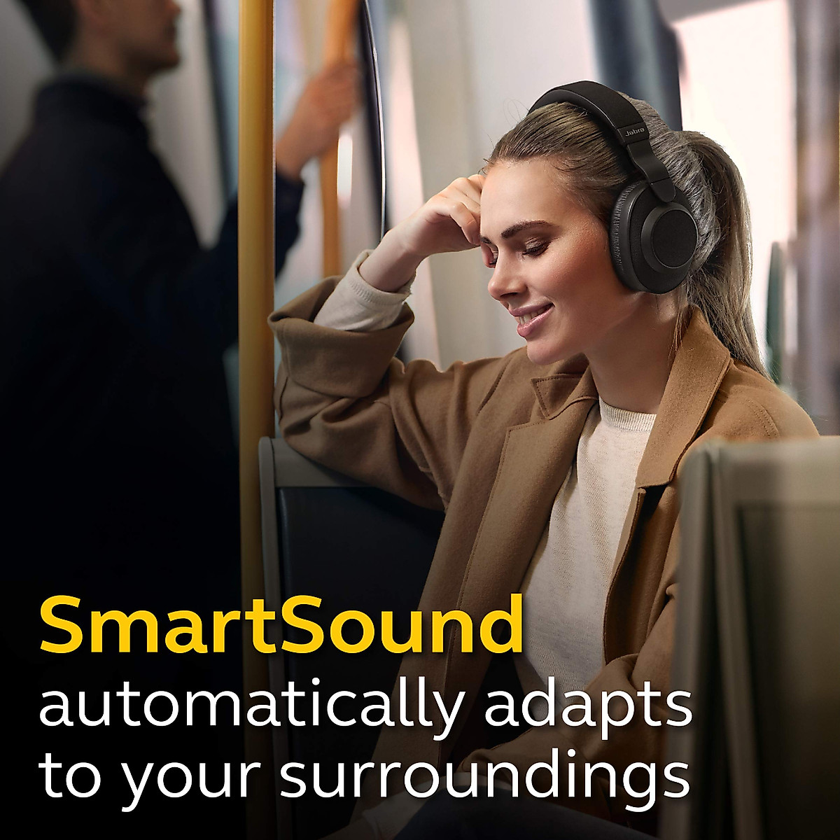 Jabra Elite 85H Wireless Noise-Canceling Headphones, Navy – Over Ear Bluetooth Headphones Compatible with iPhone and Android - Built-in Microphone, Long Battery Life - Rain and Water Resistant