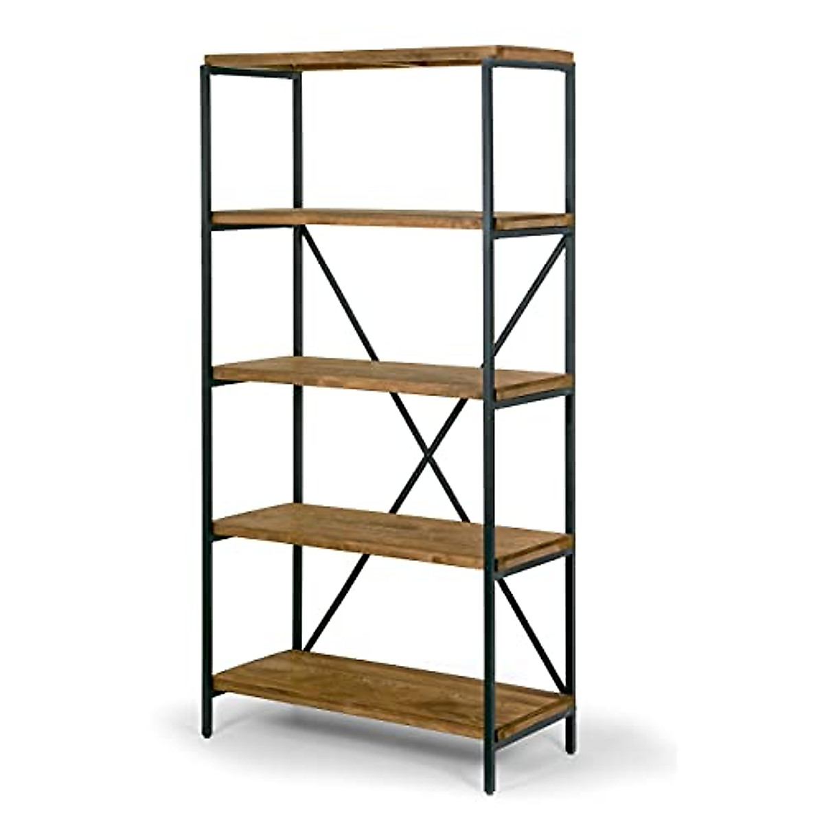 Glamour Home Ailis 67-inch Pine Wood 5-Shelf Etagere Bookcase with Metal Frame