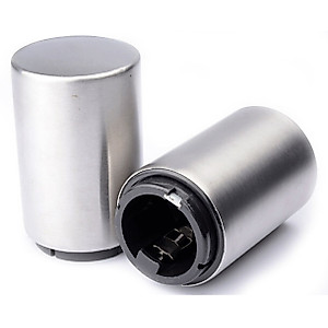 Honbay 2 Pack Beer Bottle Opener with Magnetic Cap Catcher,Silver