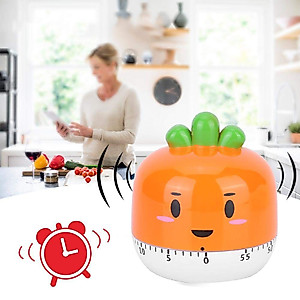 Fdit Cute Cartoon Machinery Timers Mechanical Kitchen Cooking Timer Clock Alarm Reminder Timepiece Kitchen Utensil(Orange)