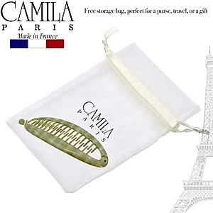 Camila Paris CP3105 French Large Banana Clip Hair Comb, Flexible Banana Clips Hair for Thick Hair Ponytail Holder Interlocking Banana Hair Clips Styling Hair Banana Clips for Women Made in France