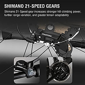 HEZZO Electric Bike, Electric Bike for Adults 350/750W Ebikes 26" Electric Mountain Bike Shimano 21 Speed Gears Electric Bicycle with 36V 10.4Ah/48V 10Ah Removable Battery and Free Lock (750W-48V)