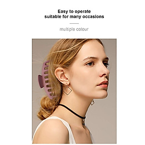 MJIYA Hair Claw Clips Hair Accessories for Women Strong Hold Large Hair Clip (Matte Black+Orange+Purple)