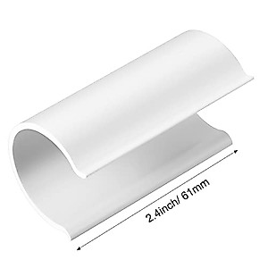 32 Pieces White Snap Clamp for PVC Pipe Greenhouses, Row Covers, Shelters, Bird Protection, 2.4 Inches Long (for 1 Inch PVC Pipe)