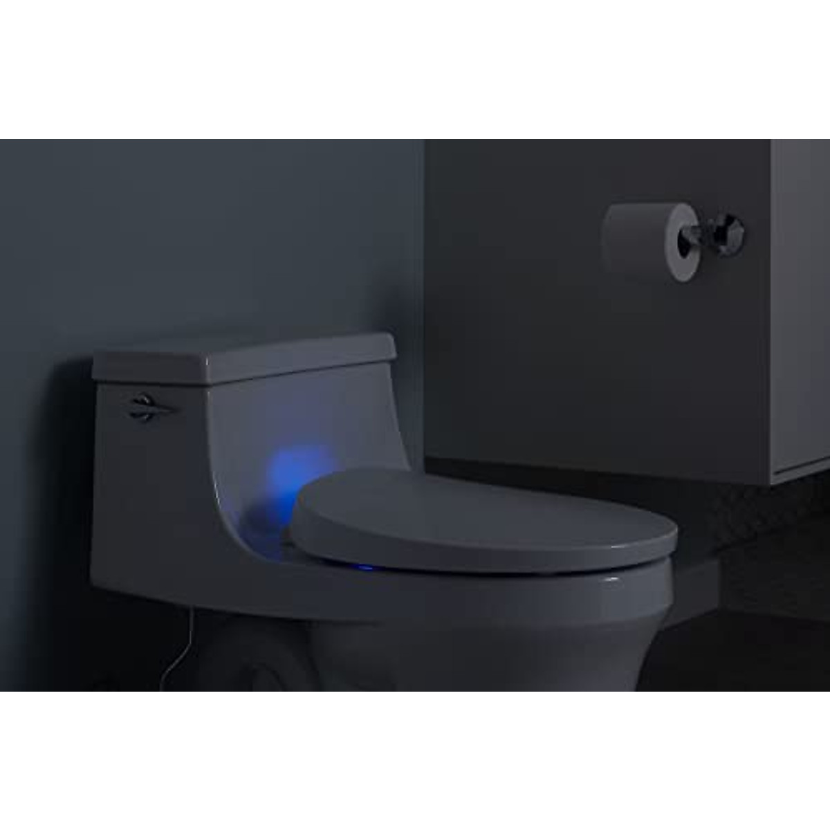 KOHLER K-10515-0 PureWarmth Heated Round-Front Toilet Seat, Quiet-Close Lid and Seat, Grip-Tight Bumpers and Installation Hardware, White