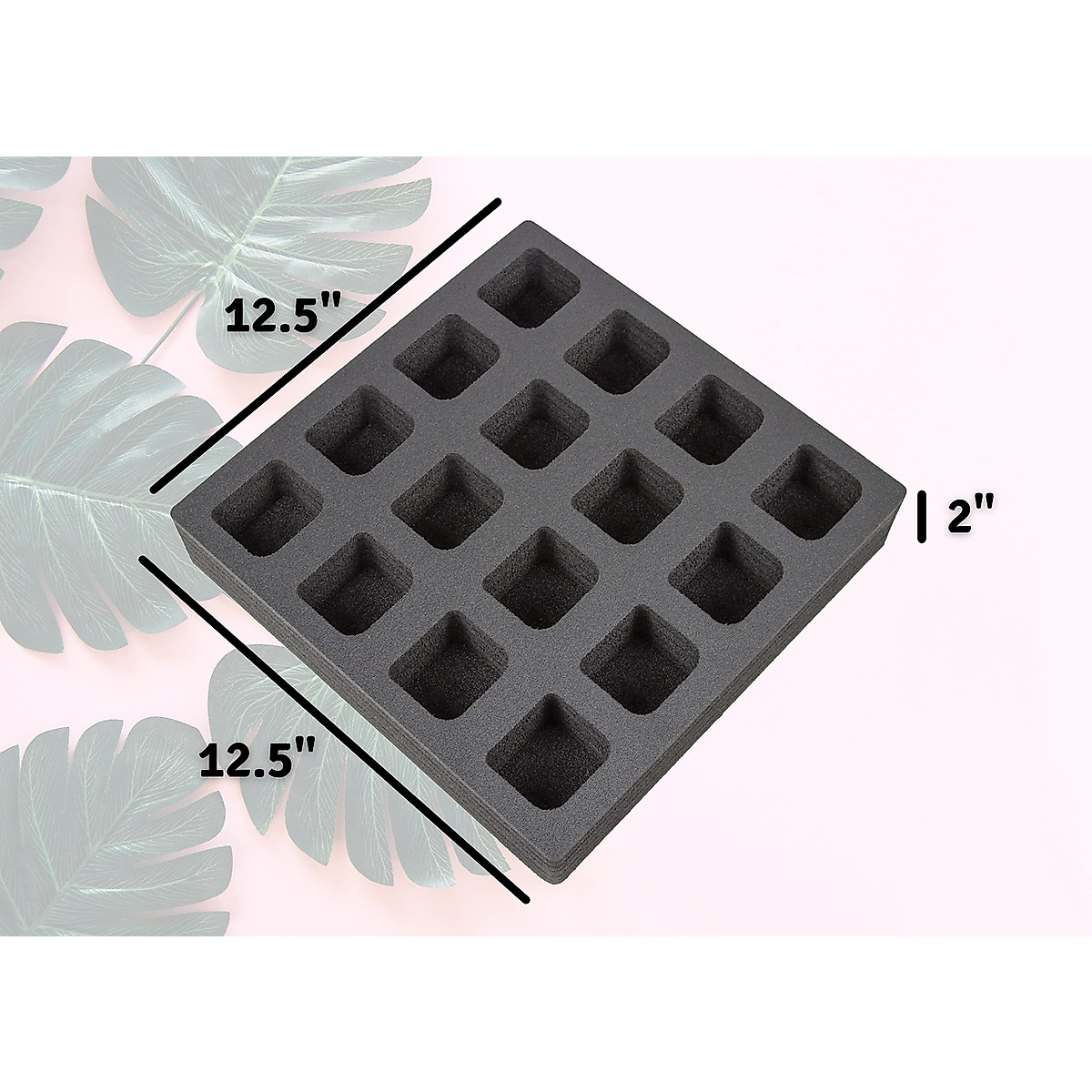 Polar Whale 2 Cocktail Capsule Drawer Organizers Tray Insert Compatible with Keurig DrinkWorks Pods for Kitchen Home Bar Party Waterproof Washable Black Foam 16 Compartment 12.5 x 12.5 Inches