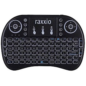 RAXXIO i8 Mini Wireless Keyboard, Handheld 2.4GHz LED-Backlit Portable Mini Keyboard with Touchpad Mouse, Rechargeable Battery for Pc Pad Xbox 360 Ps3 Smart TV Htpc Iptv Android Box Linux Raspberry Pi
