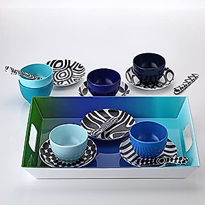 French Bull Assorted Plates-6 Piece Set-Melamine Dinnerware, Serving, Party, Platter, Dish, 6" - Black and White Assorted