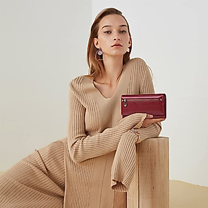 FALAN MULE Womens RFID Blocking Wallet Genuine Leather Large Capacity Credit Card Holder Bifold Ladies Clutch…