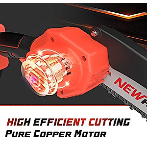 6-Inch Mini Electric Chainsaw Cordless - Handheld Portable Chainsaw with 2 Batteries - 21V Rechargeable Power Chain Saws for Tree Trimming Wood Cutting