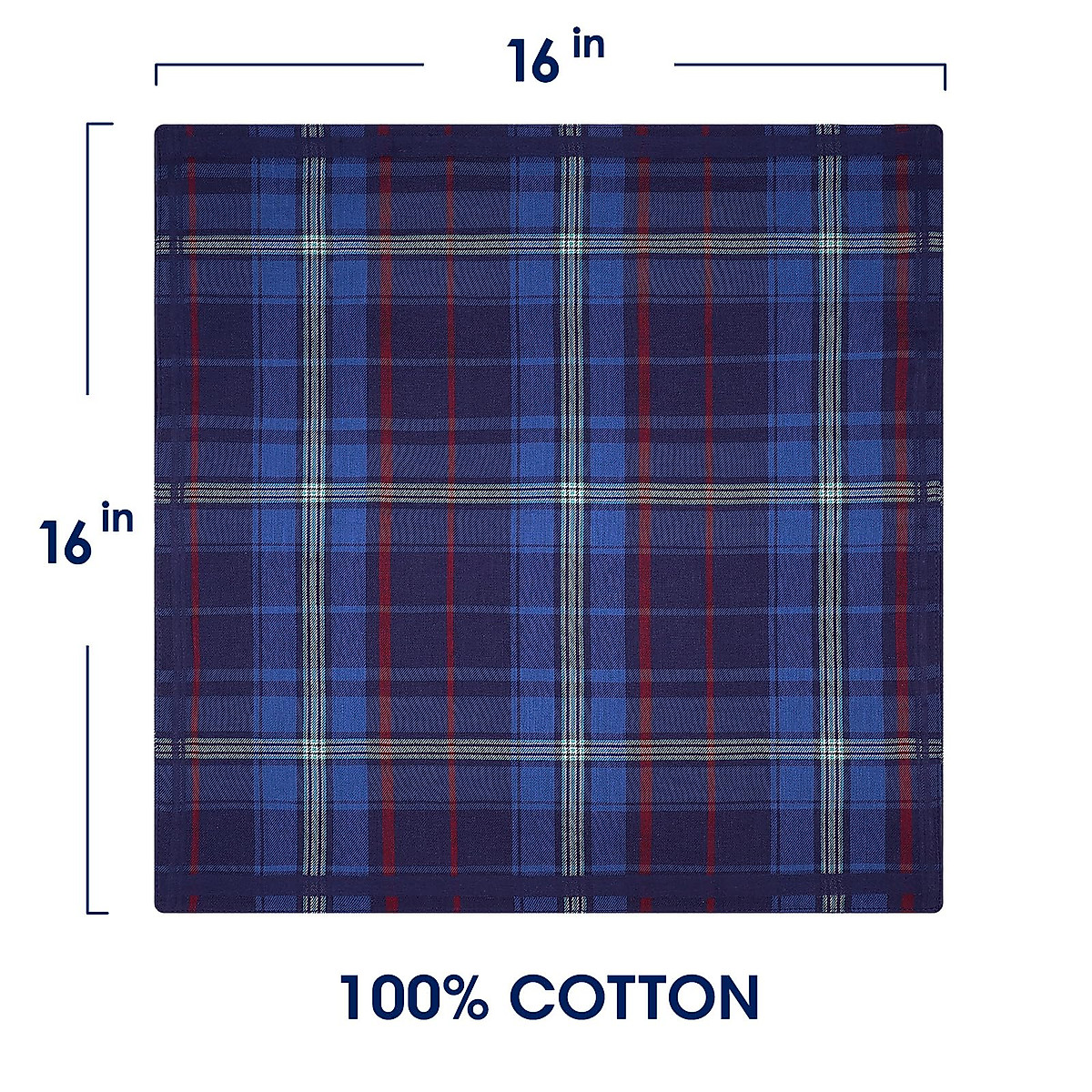 Zenssia Pure Cotton Men's Soft Handkerchiefs Assorted Color Pack of 6 Gift Set