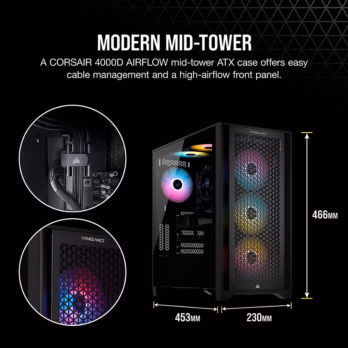 Corsair Vengeance i7300 Series Gaming PC - Air Cooled Intel Core™ i5 12600K CPU - NVIDIA GeForce RTX™ 3060Ti Graphics - 16GB Vengeance DDR4 3200MHz Memory, 1TB M.2 NVMe SSD - Black