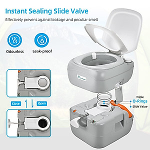 YITAHOME Portable Sink and Camping Toilet, 17 L Hand Washing Station & 5.8 Gallon Portable Toilet with Level Indicator and Rotatable Spout for Outdoor, Indoor, RV, Boat, Camper, Worksite, Travel