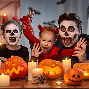 HOPEMATE 17 PCS Pumpkin Carving Kit for Kids&Adults with Witch Hats LED Candles Stainless Molds Pumpkin Carving Cutting Knife Set