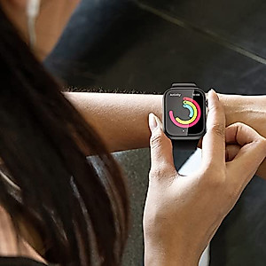 2 Pack Case with Tempered Glass Screen Protector for Apple Watch Series 9/8/7 41mm,JZK Slim Guard Bumper Full Coverage Hard PC Protective Cover Thin Case for iWatch 41mm Accessories,Starlight