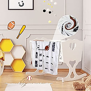 Homegician Baby Monthly Milestone Blanket Photo Prop for Newborn Growth Photography Football Baseball Basketball Soccer Champion Sports Month Blanket