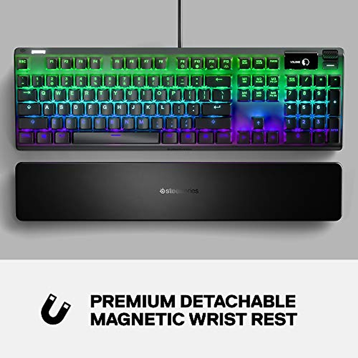 SteelSeries Apex 7 Mechanical Gaming Keyboard – OLED Smart Display – USB Passthrough and Media Controls – Linear , Quiet – RGB Backlit (Red Switch)