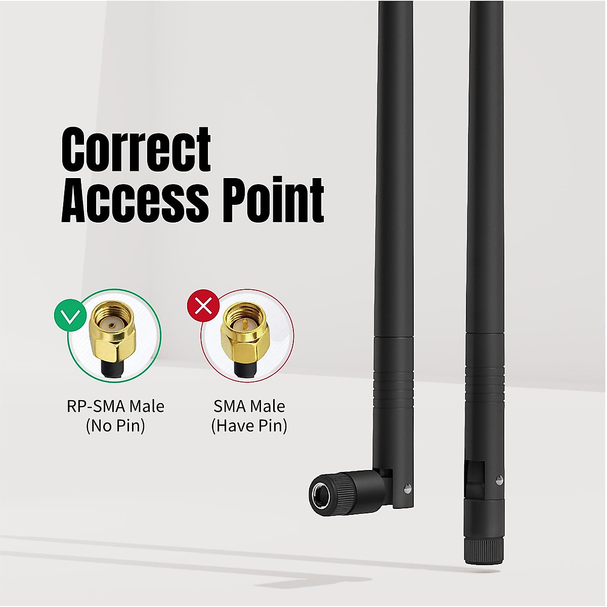 TNP 10 dBi WiFi Antenna - 2.4 GHz Antenna Network Compact Omni Directional RP SMA Connector for PC Desktop Computer Wi-Fi Router Camera Video Surveillance