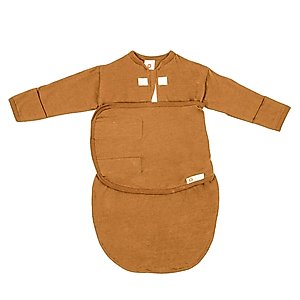 embe Baby Eczema Sleep Aid Sleeper Sack for Babies 0-3 Months, 6-14 lbs | Swaddle With Fold Over No Scratch Mittens Attached | No Scratch Sleeves Baby - [Sand]