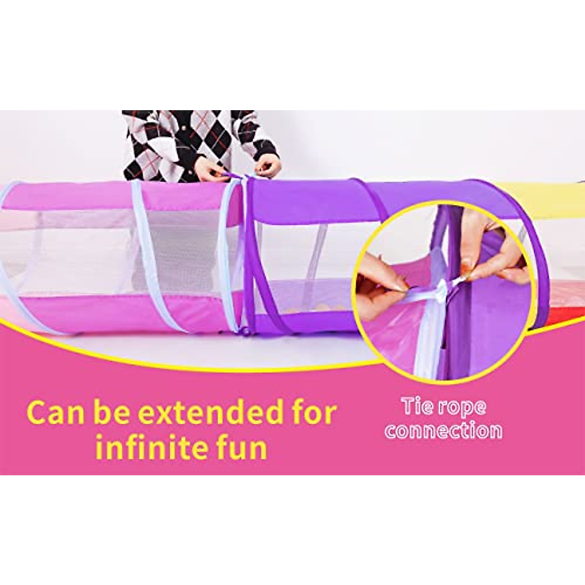 Kids Play Tunnel, Tunnel for Toddlers 1-3, Pop Up Crawl Tunnel Toy for Infant Baby Children Mesh See Through, Collapsible Tent Gift for Girl Boy