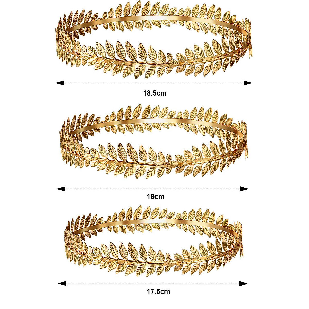 meekoo 6 Pcs Roman Laurel Wreath Gold Crown Leaf Headband Greek Goddess Headpiece for Women Men Party Wedding Accessories