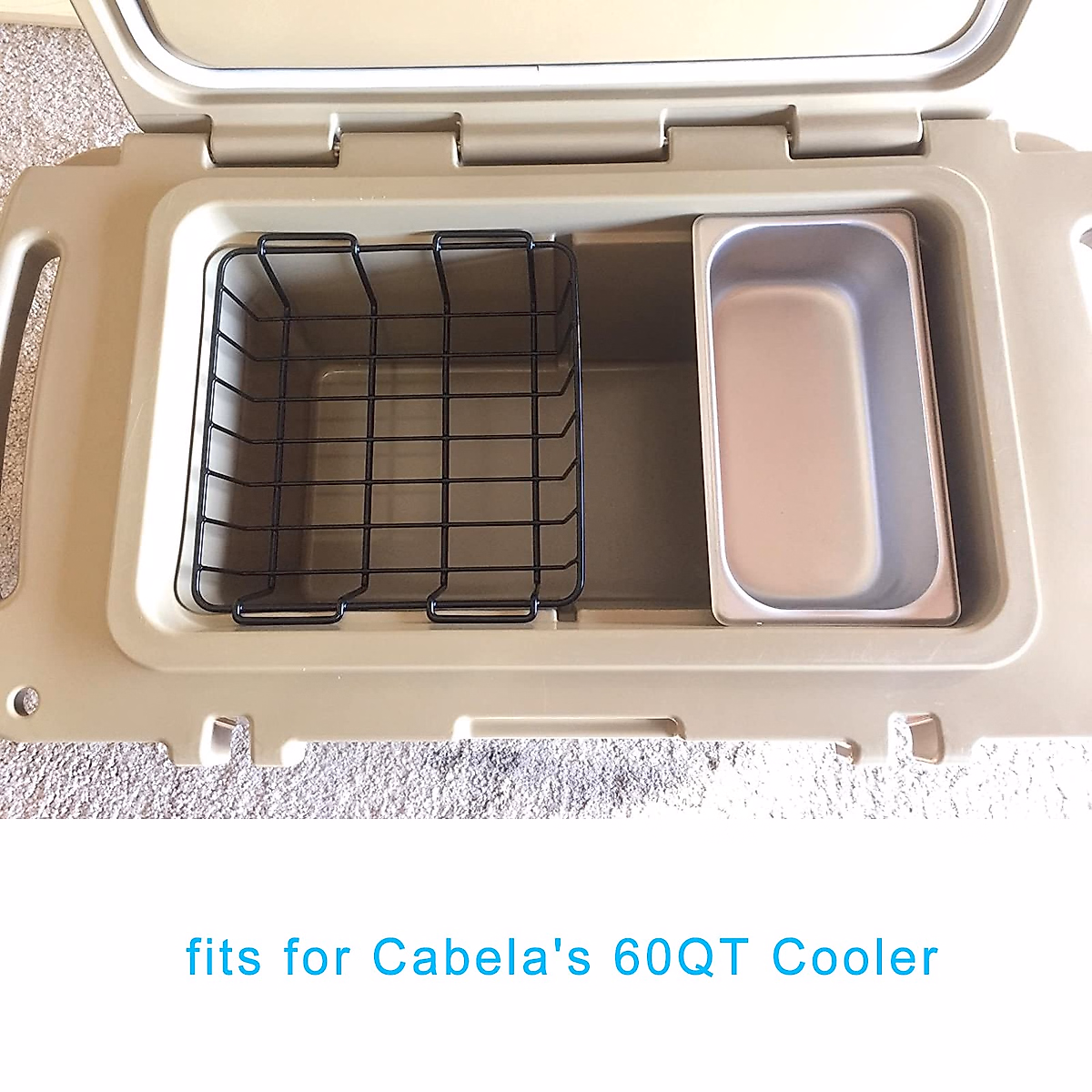 Cooler Basket for YETI Tundra 50 or 65,Inside Dry-Goods Basket Compatible with Cabela's 60QT, Igloo 52QT, Ozark Trail 52QT,Pelican Elite (45 & 70) etc,Stainless Steel Wire Cooler Rack