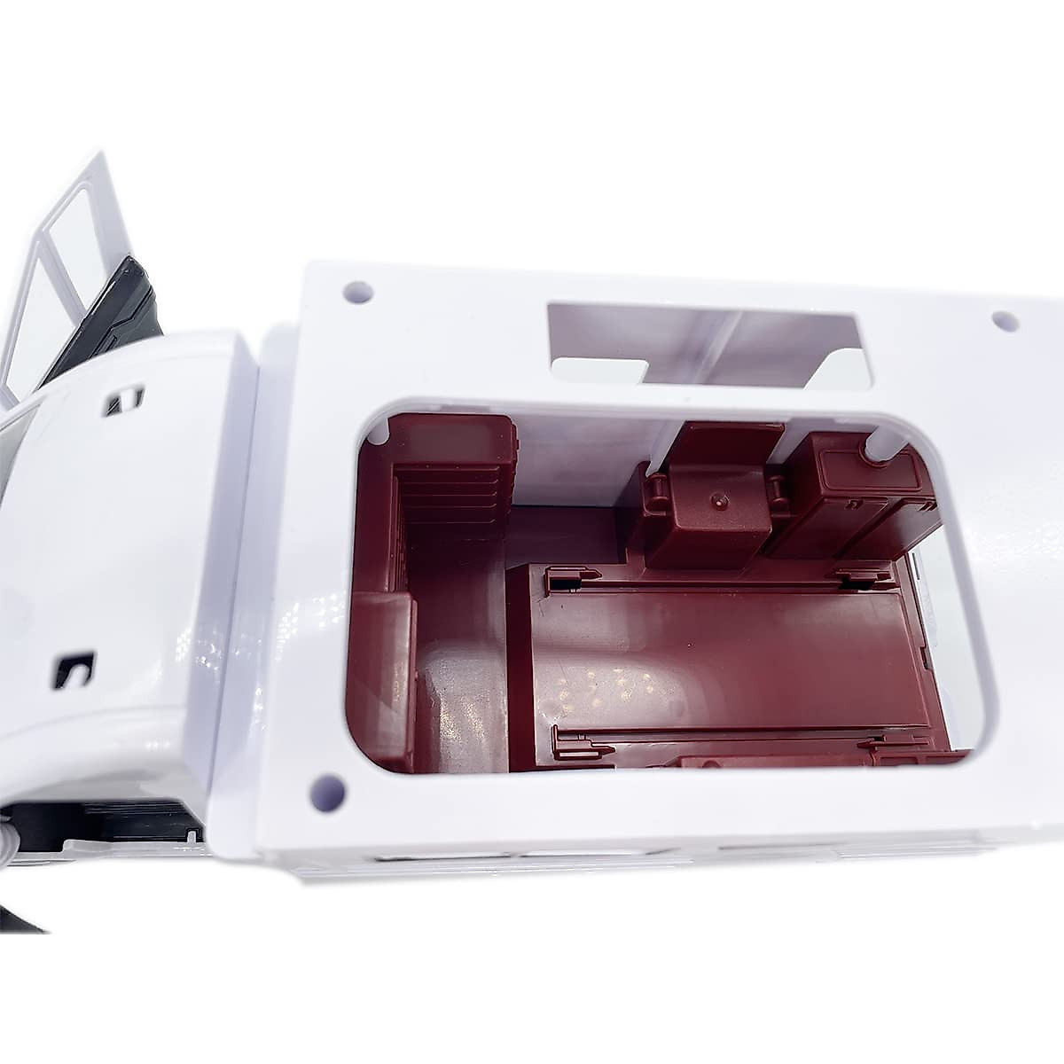 Toy Camper RV Motorhome Toys for Boys Toy Car Model Cars Recreational Vehicle Holiday Travel Adventure, Friction Powered, Roof and Doors Open, Light Sound, 3 4 5 6 Years Old Kids Girls Gifts, white