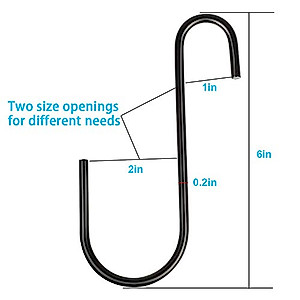 Vindar 4 Pack 6 Inches Bird Feeders Hooks Extra Large S Shape Hooks Heavy Duty S Shape Hook for Hanging Wind Chimes, Garden Ornaments, Gardening Tools, Bird House, Lanterns, Kitchenware