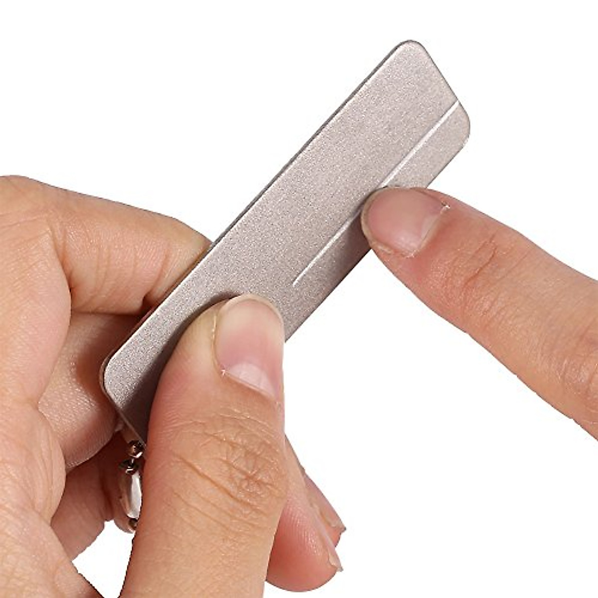 Fishing Sharpening Stone, 2.6 X 0.8Inch Portable Fish Hook Sharpening File Fish Knife Grinding Tool with Keychain for Fish Hook for Hiking for Outdoor Fishing