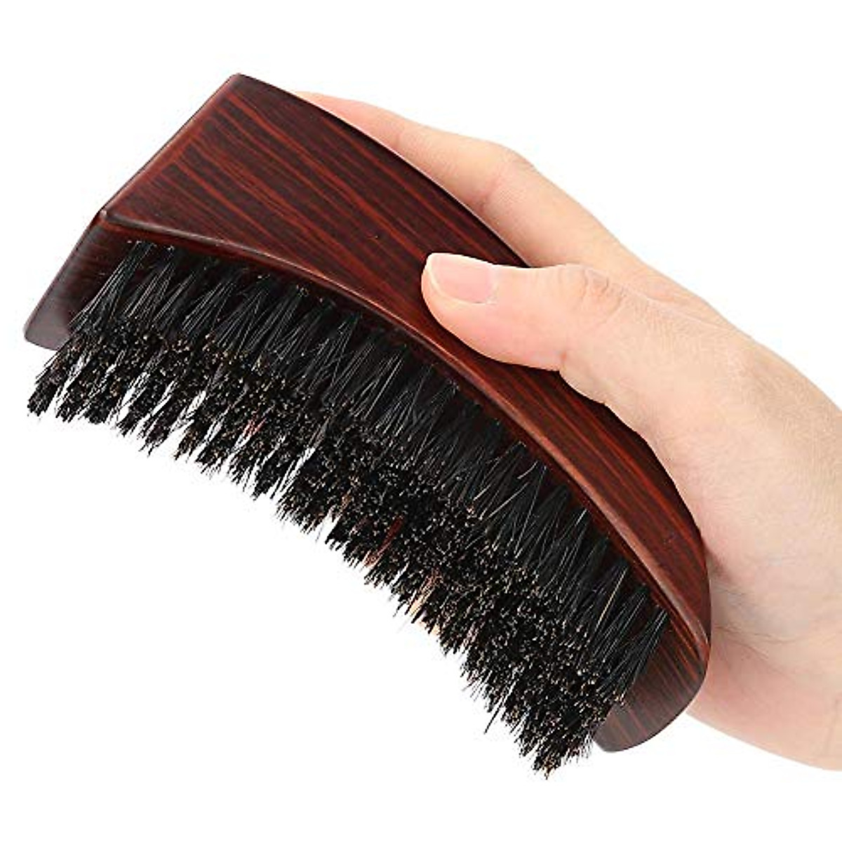 Curved Beard Brush, Wooden Beard Comb for Men Moderate Hardness Beard Brush Portable Mustache Hairbrushes Professional Beard Cleaning Brush for Home, Salon or Travel Use