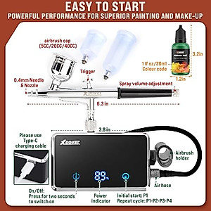 XDOVET Christmas Calendar 2025 Improved Airbrush Set - 24 Parts Portable Airbrush Set with Compressor Paint Gift Ideas - Christmas Blind Box Set with 16 Colors Christmas Calendar