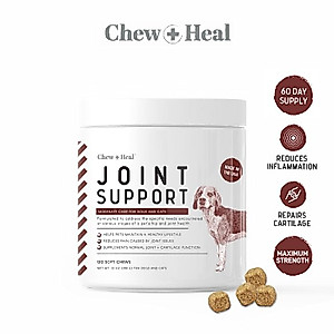 Chew + Heal Joint Support Dog Supplement, Count of 120