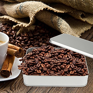 ACXFOND 8 Pack Empty Metal Tins Box with Lid - Cookie Tins Silver Metal Rectangular Tin Box Lids for Treats, Gifts, Favors, Candle and Crafts (6.2 x 4.3 x 1.4 Inches)