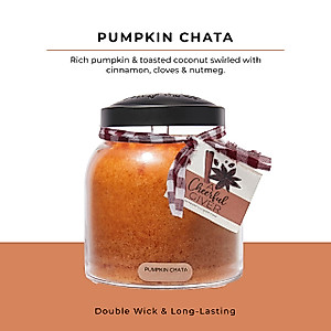 A Cheerful Giver - Pumpkin Chata - 34oz Papa Scented Candle Jar with Lid - Keepers of the Light - 155 Hours of Burn Time, Gift for Women, Orange