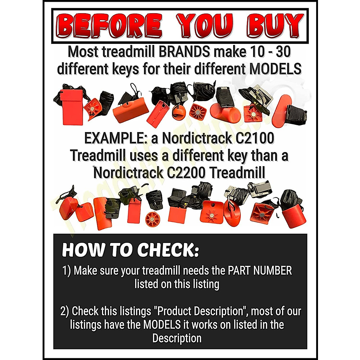 Treadmill Safety Key - Compatible with Xterra TR550 Quadrate Treadmills