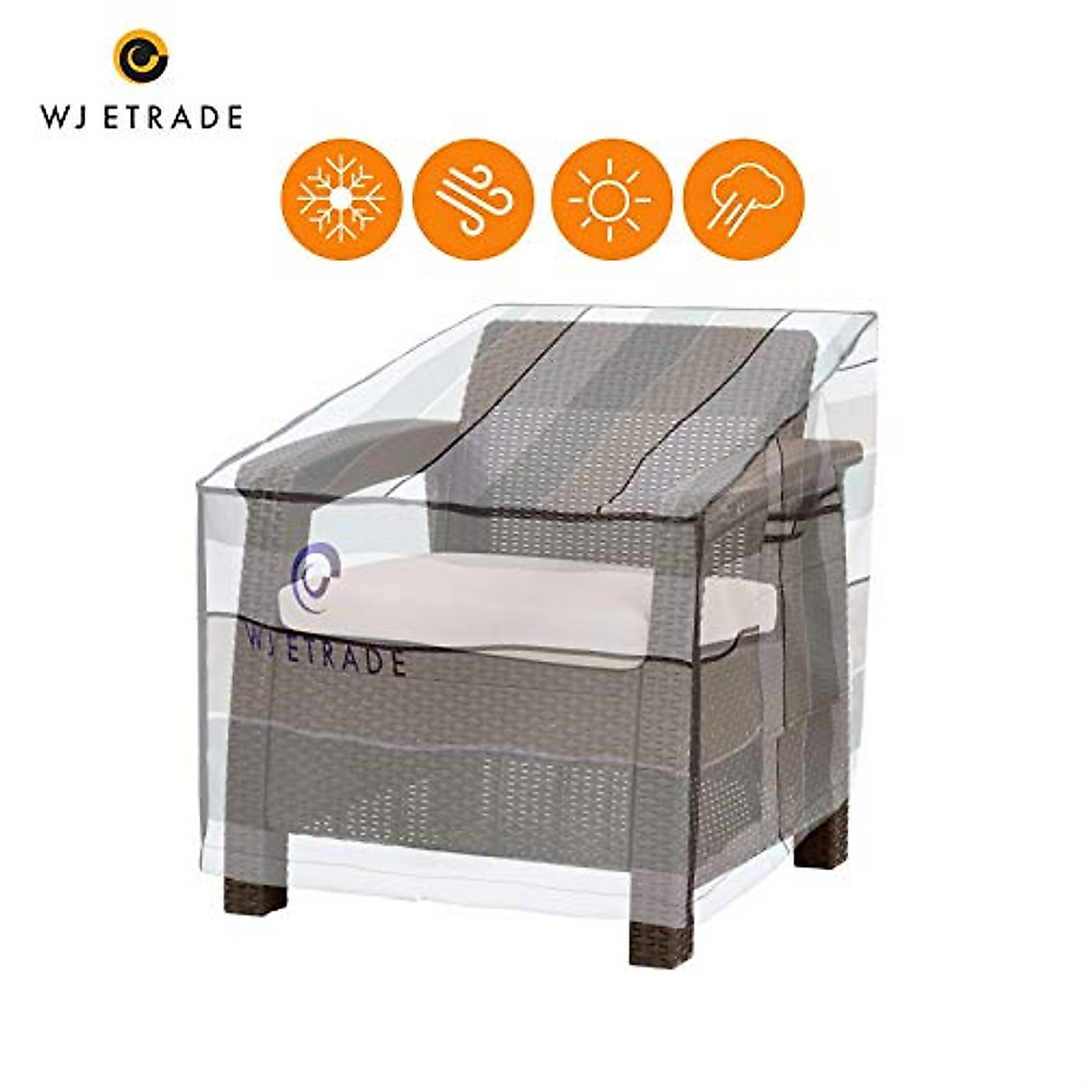 Patio Chair Covers, 2Pack, 28"Wx30"Dx36"H Dining Chair High Back Chair Cover, Heavy Duty Waterproof UV Resistant Outdoor Furniture Cover,Striped