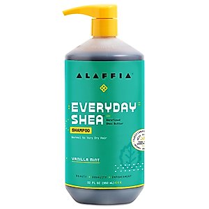 Alaffia EveryDay Shea Shampoo, Gently Cleansing Shampoo for Normal to Dry Hair, Made with Fair Trade Shea Butter, Cruelty Free, Vegan, No Parabens, Vanilla Mint 32 Fl Oz