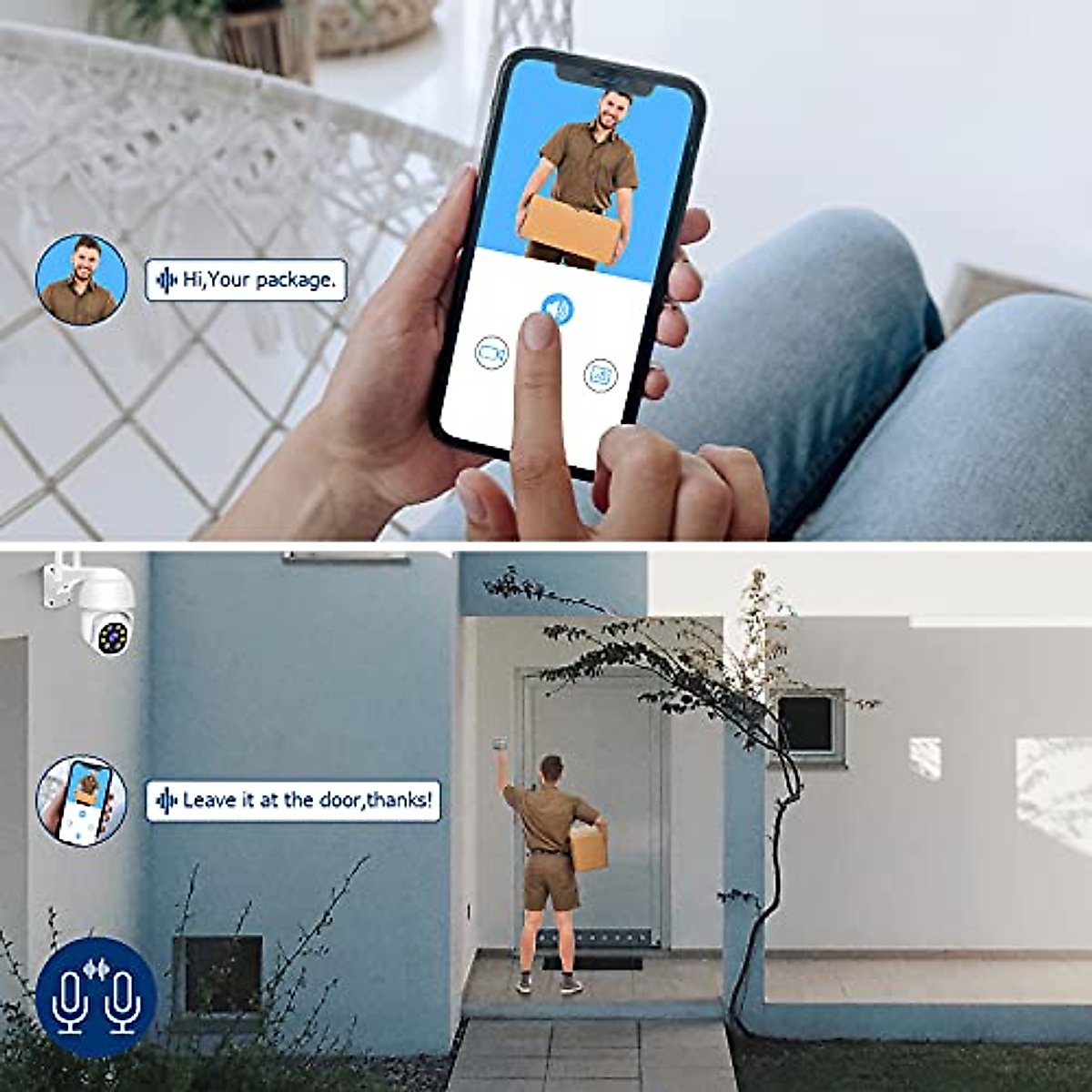 GT HITGX Security Cameras Outdoor, 3MP HD Wireless Security Camera Pan-Tilt 360° View, Home Security Camera with Motion Detection, Auto Tracking Color Night Vision, IP66 Waterproof, 2-Way Audio