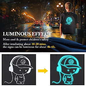 SAMIT Anime Luminous Backpack with USB Charging Port & Anti Theft Lock &Pencil Case Daypack Laptop Backpack