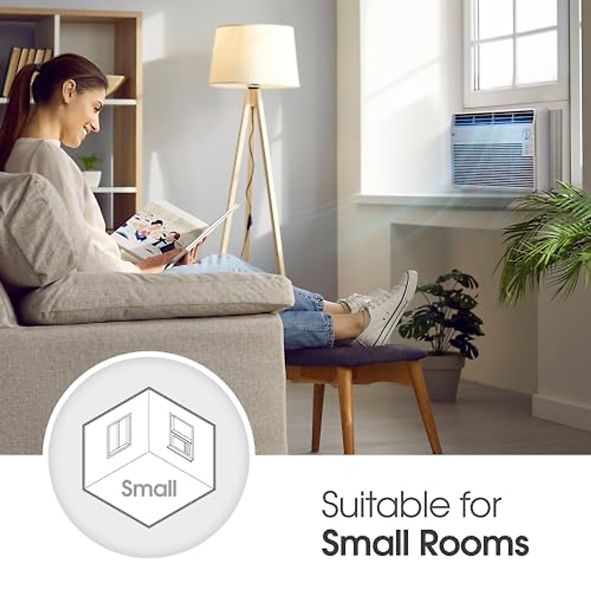 LG LW5024X Window Air Conditioner, for Small Room (150 Sq.Ft), Quiet Operation, 115V, 5,000 BTU, White