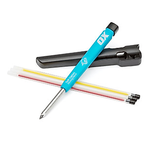 OX Tools Pro Tuff Carbon Marking Pencil Value Pack | 4 Leads Included & Pencil Holder with Sharpener
