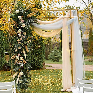 Fixwal White Chiffon Table Runner, 120 Inches Elegant Sheer Wedding Table Runner, Romantic Table Decorations for Bridal Shower, Baby Shower, Birthday Party